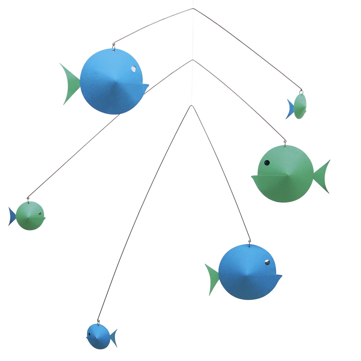Fish Mobile 6, blue-green - Mobiles - Livingly Paper Craft and Mobiles