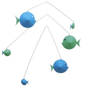 Fish Mobile, black-red-yellow-green - Mobiles - Livingly Paper Craft ...