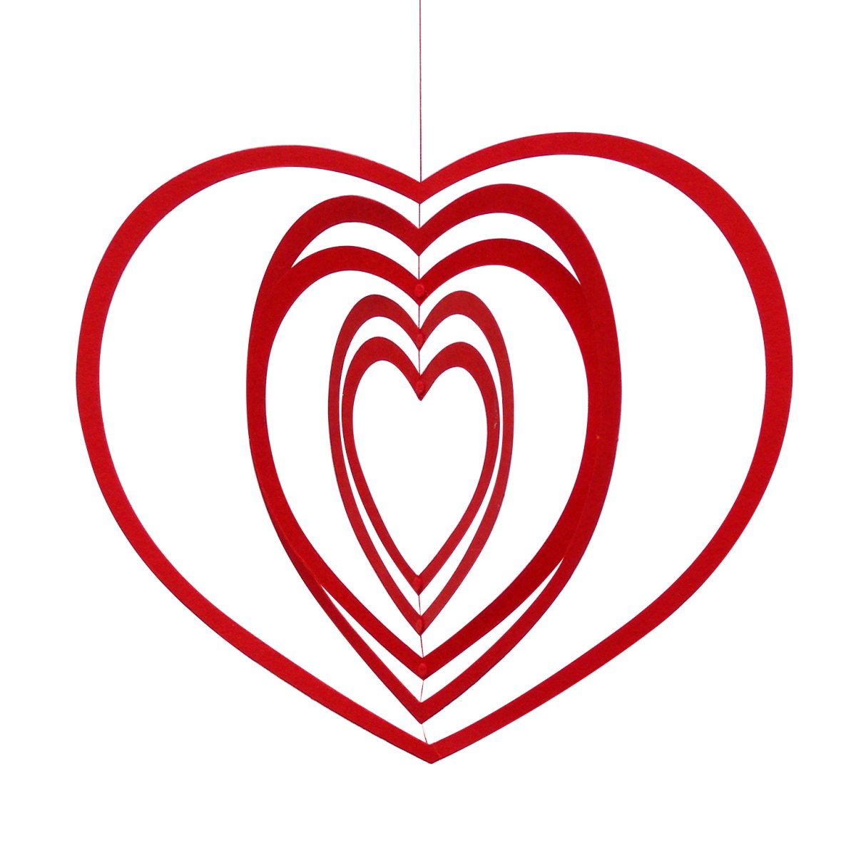 Spinning Heart, red - Christmas - Livingly Paper Craft and Mobiles