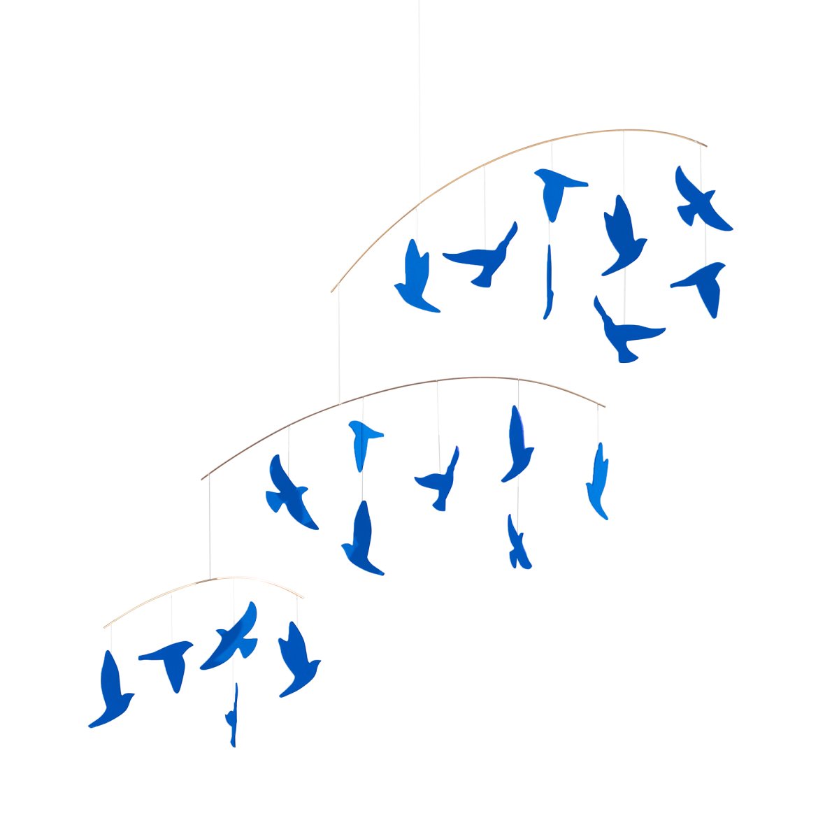 Bird Flocks Mobile, blue - Livingly Hanging Paper Art Mobiles, Design