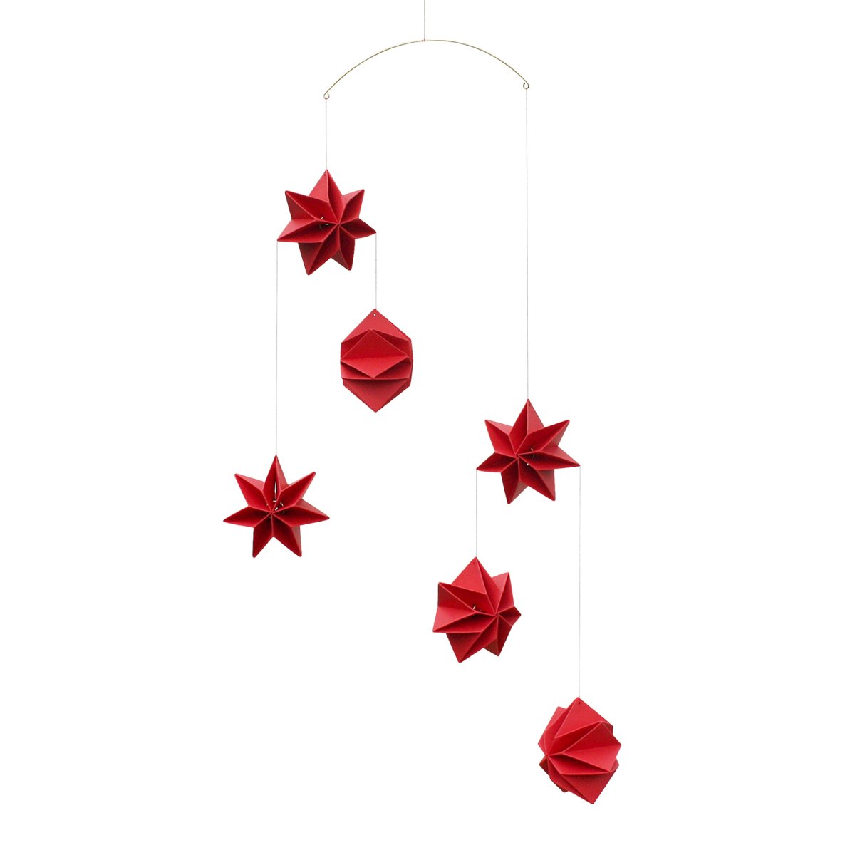 Mouritsen Pleated Stars Mobile, red - Mobiles - Livingly Paper Craft ...