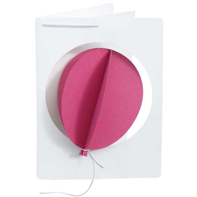 Balloon in Card, pink - Greeting Cards - Livingly Paper Craft and Mobiles