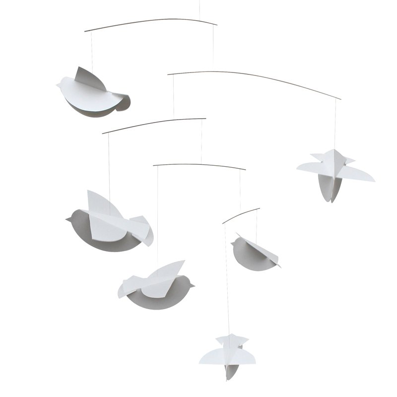Bird Mobile, white - Mobiles - Livingly Paper Craft and Mobiles