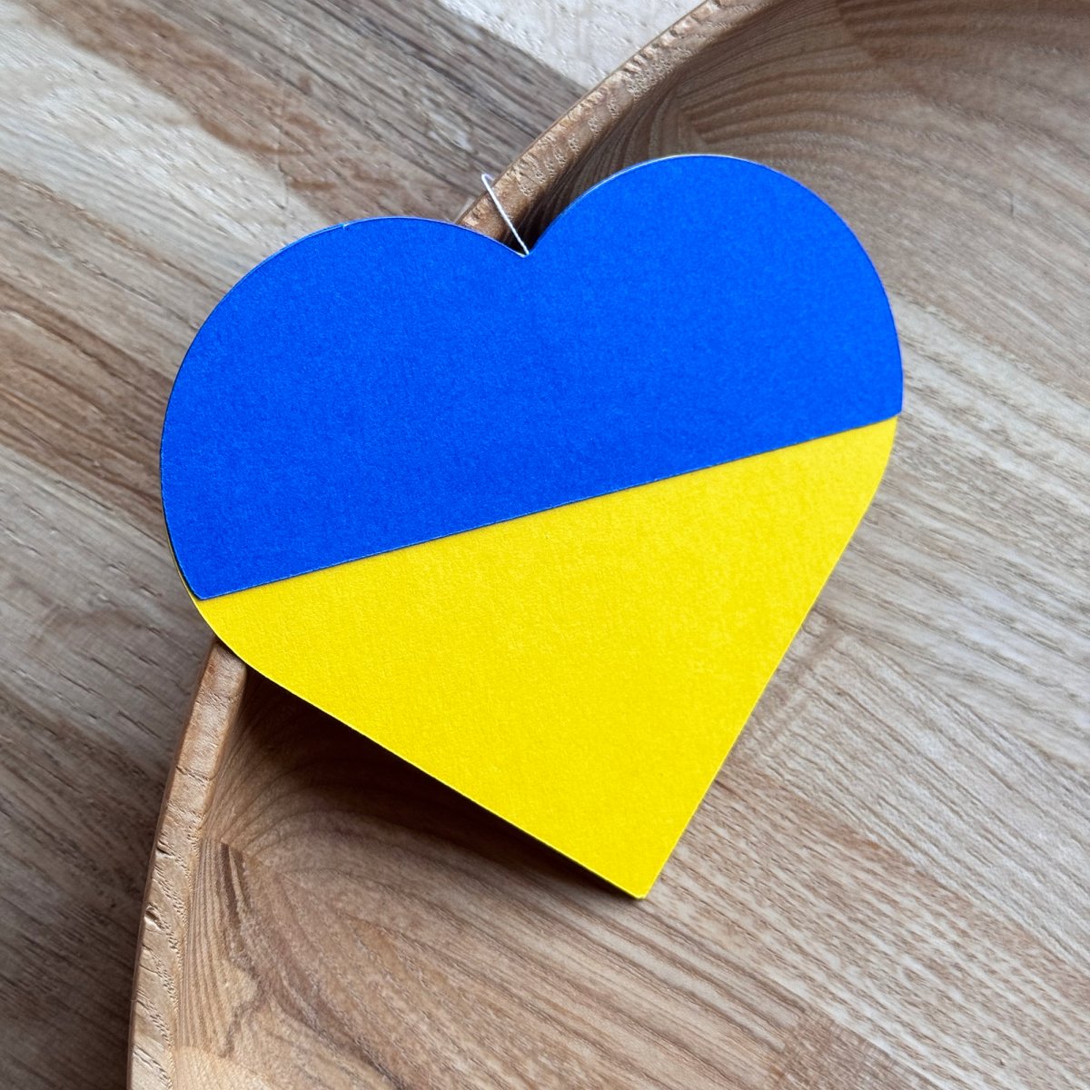 Heart Flag Card, Ukraine - Livingly Paper Craft and Mobiles