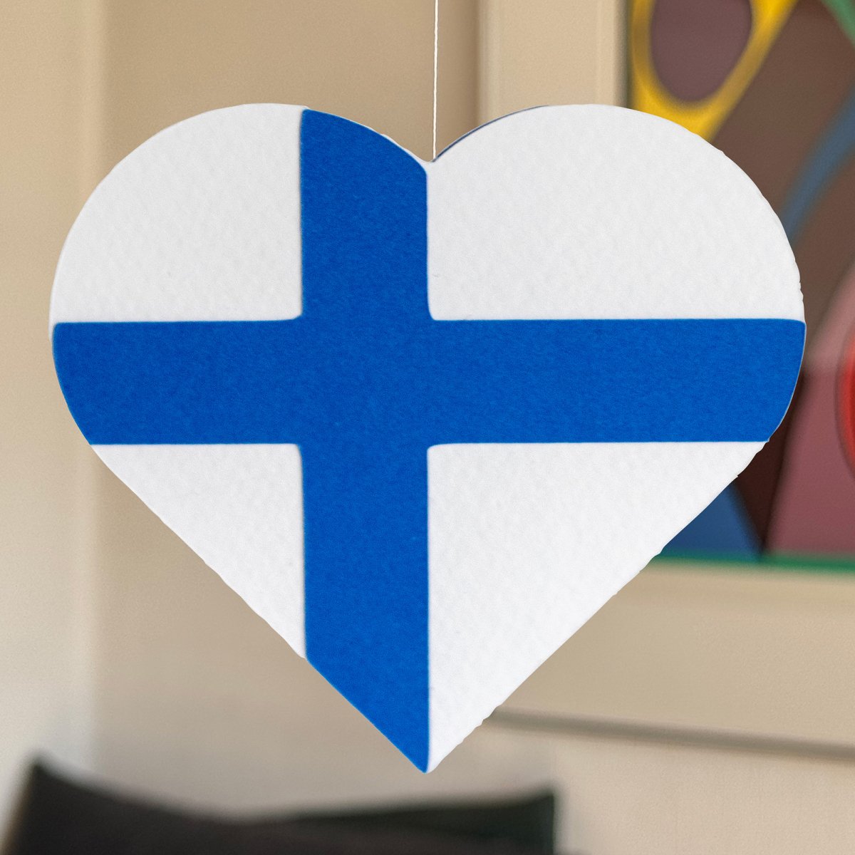 Hjerte-flag kort, Finland - Livingly Paper Art and Mobiles